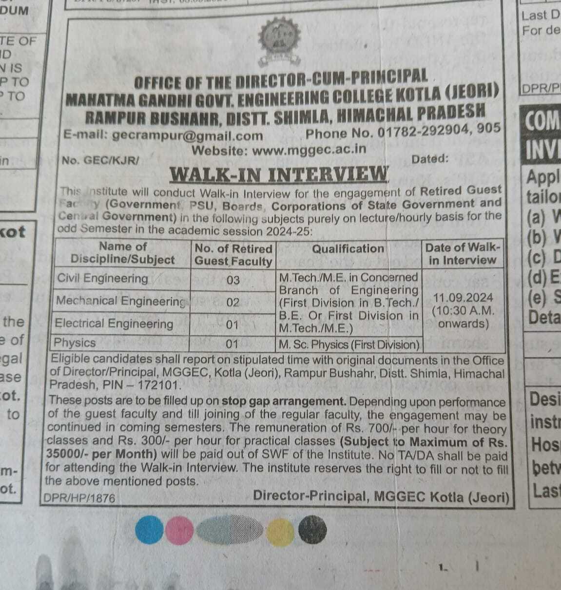 Welcome to Mahatma Gandhi Government Engineering College Jeori, Rampur ...