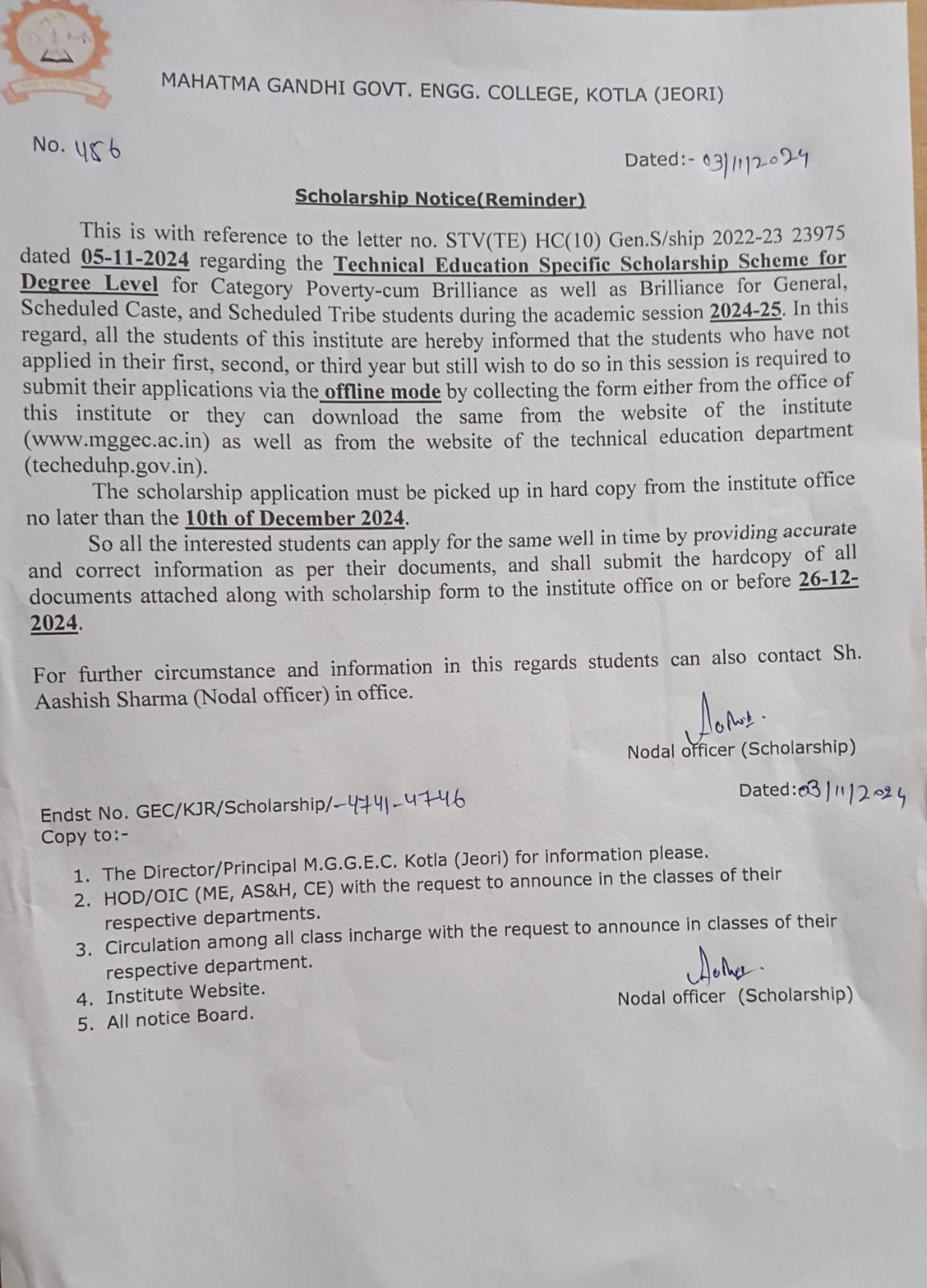 Welcome to Mahatma Gandhi Government Engineering College Jeori, Rampur ...